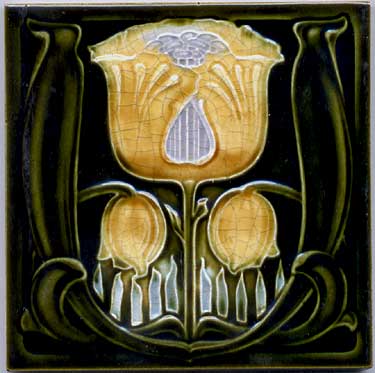 English Art Nouveau Flower Tile, quantity available For Sale | Antiques ...